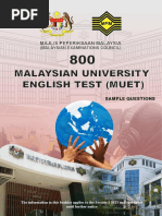 Collection of Muet 2020 Sample Writing Questions | PDF | Word