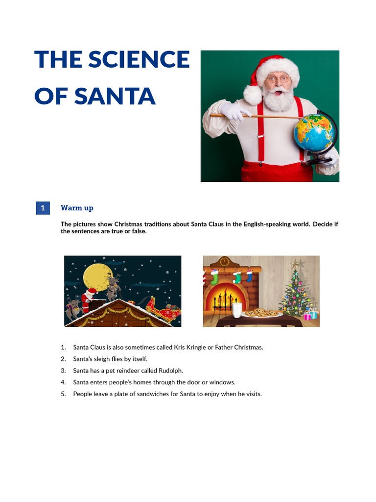 Science of Santa Claus Worksheet | PDF | Santa Claus | Santa Claus's ...