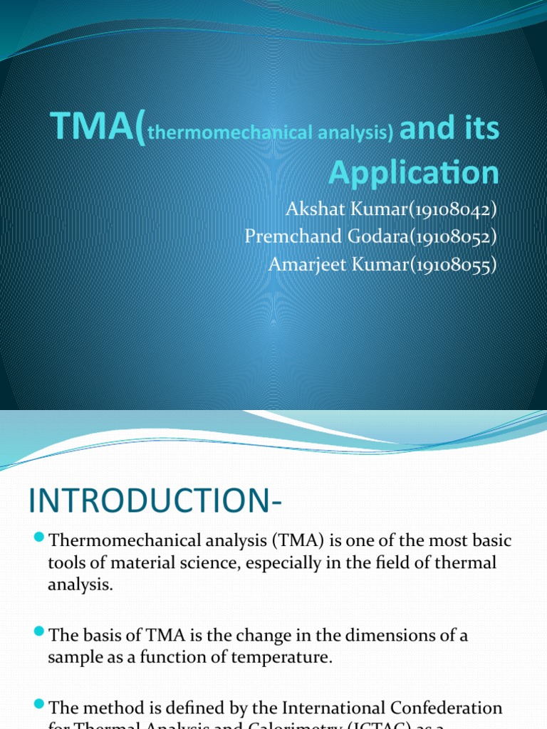 TMA (Thermomechanical Analysis) and Its Application | PDF | Thermal ...