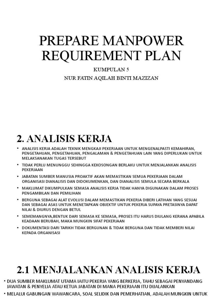 Prepare Manpower Requirement Plan | PDF | Karier & Perkembangan