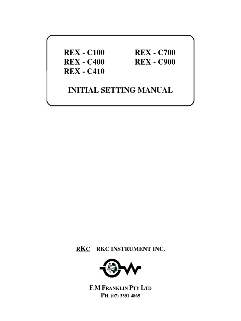 REX - C100 REX - C700 REX - C400 REX - C900 REX - C410 Initial Setting ...
