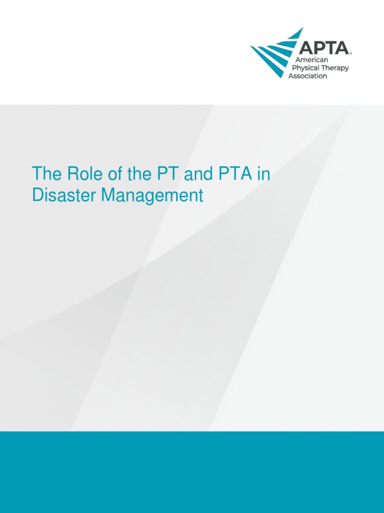 The Role of The PT and PTA in Disaster Management | PDF | Physical ...