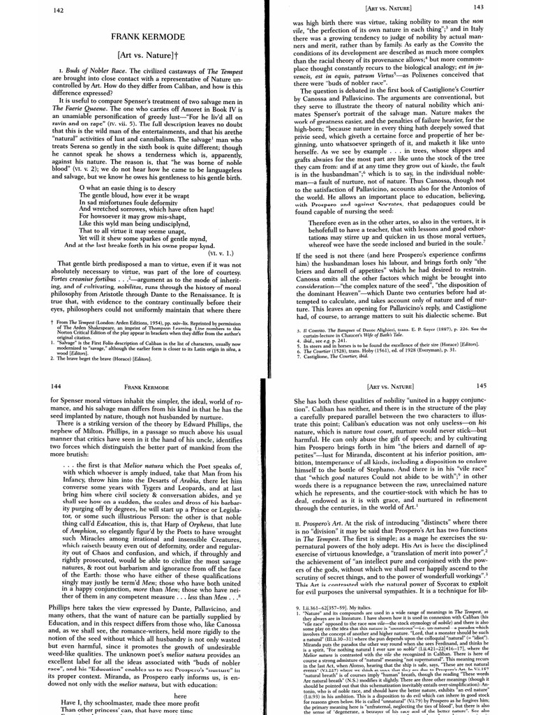 Frank Kermode, "Art vs. Nature" | PDF
