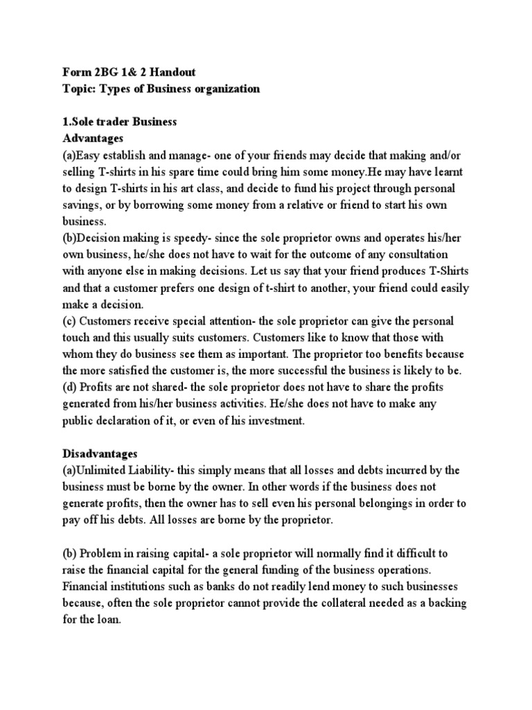Financial Literacy Form 2 Handout | PDF | Partnership | Cooperative