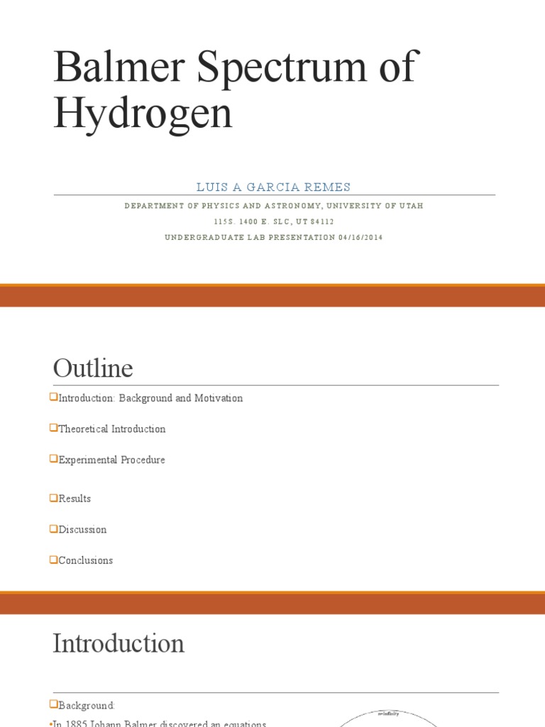 Balmer Spectrum of Hydrogen | PDF | Emission Spectrum | Energy Level