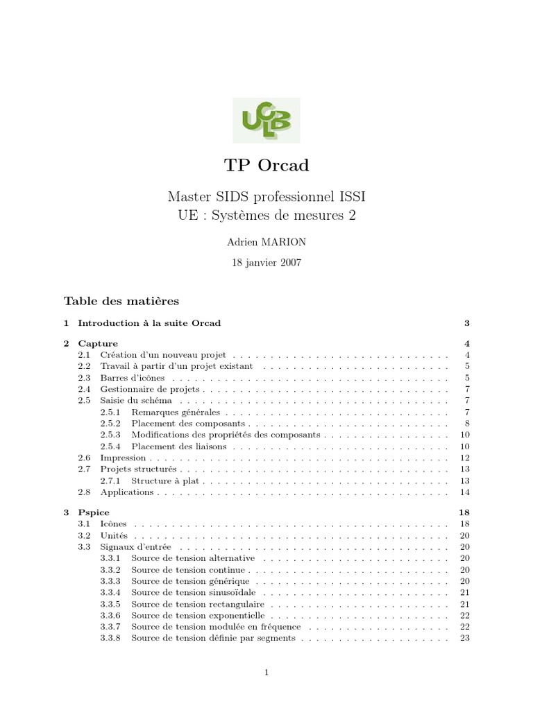 Guide Pratique Orcad pour ISSI | PDF