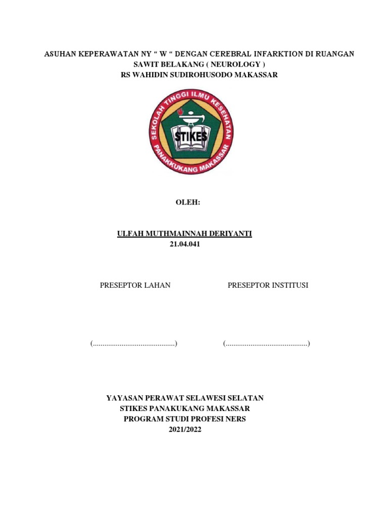 Askep Cerebral Infarktion ULFAH PDF | PDF | Kesehatan Holistik | Sains & Matematika
