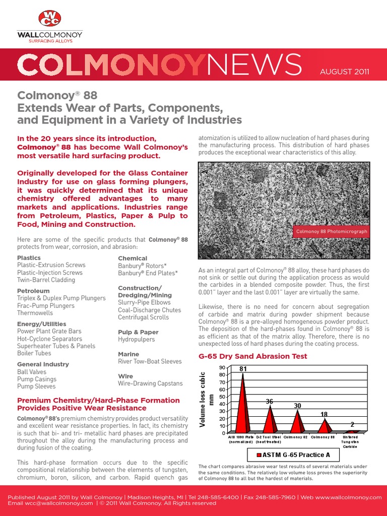 Colmonoy: Colmonoy 88 Extends Wear of Parts, Components, and Equipment ...