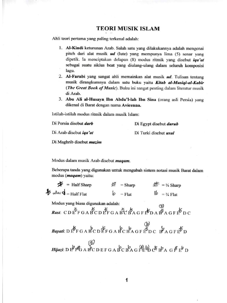 BAHAN AJAR 5. Musik Timur Tengah (Teori Musik Islam) | PDF