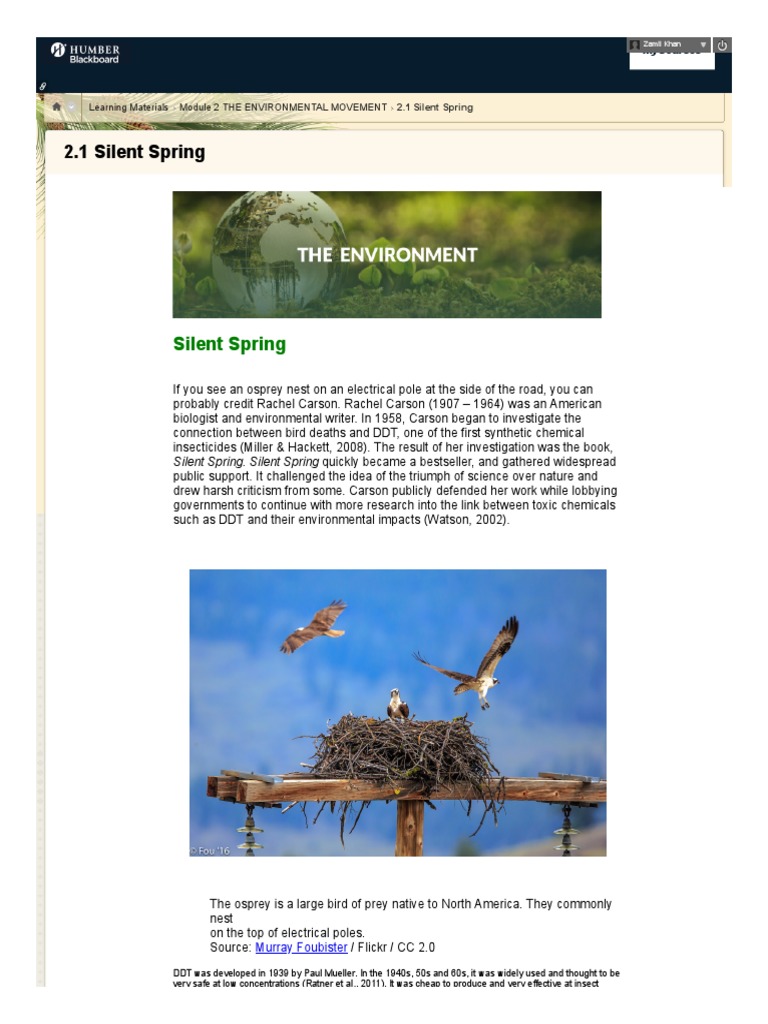 2.1 Silent Spring - The Environment - SCIE-221-DLA | PDF | Ddt | Malaria