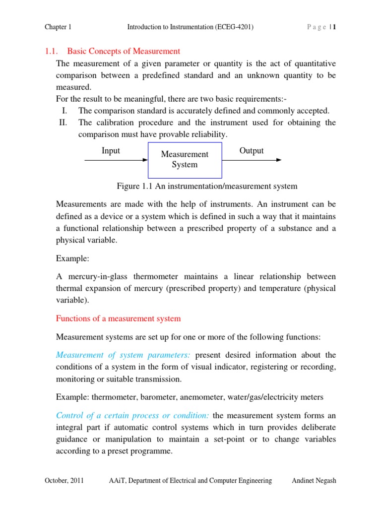 Introduction to Instrumentation Measurement Concepts and Systems | PDF ...