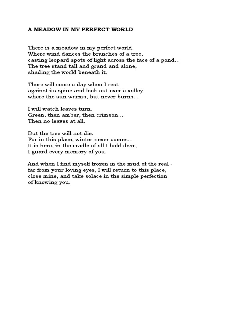 A Meadow in My Perfect World | PDF