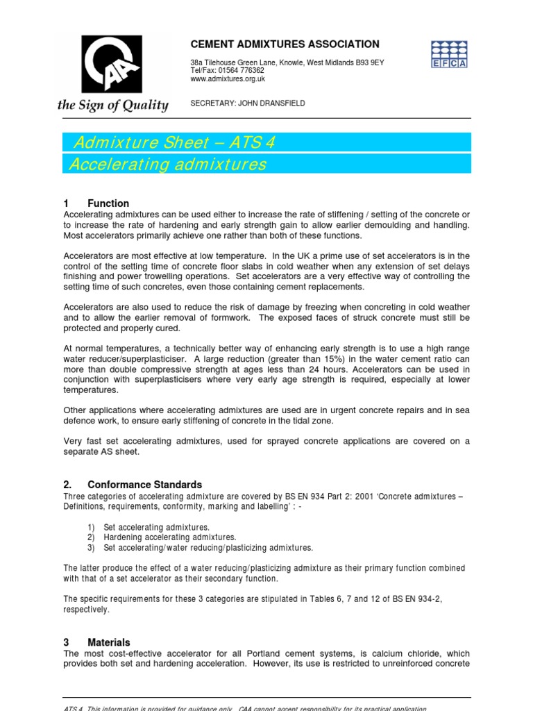 ATS 4 Accelerating Admixtures | PDF | Concrete | Corrosion