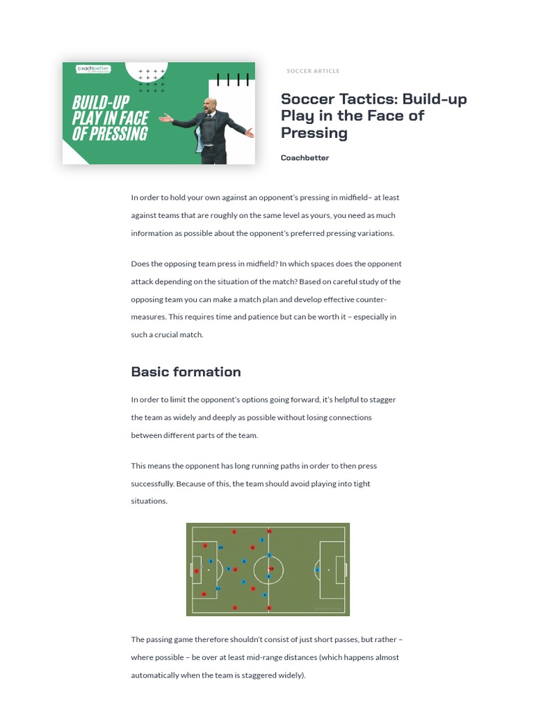 Strategies for Soccer Build-Up Play | PDF | Defender (Association ...