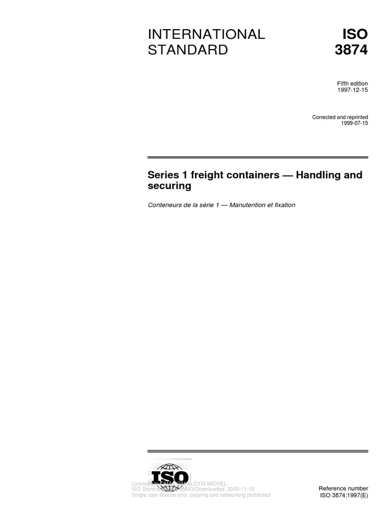 Iso 3874 | PDF | International Organization For Standardization | Cargo
