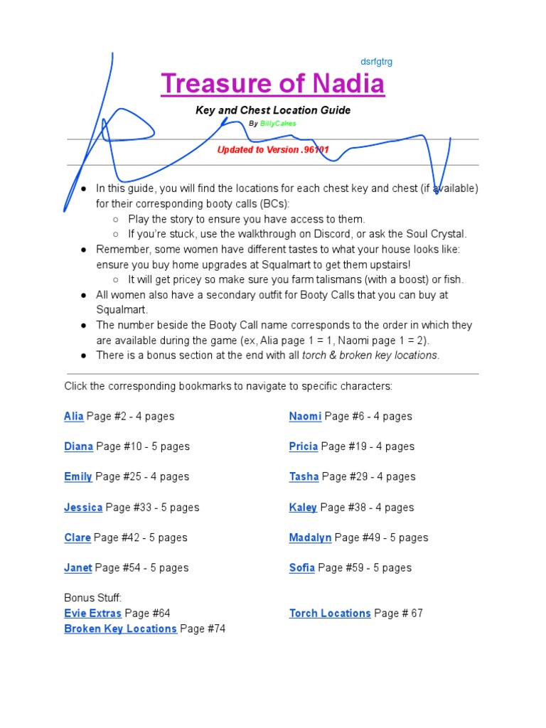 Treasure of Nadia: Key and Chest Location Guide | PDF
