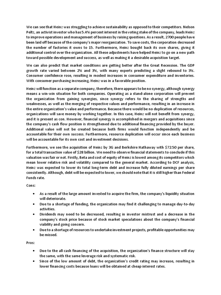 Heinz Case | PDF | Investing | Stocks