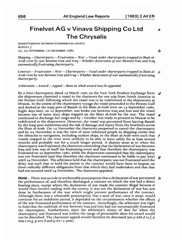 Finelvet AG V Vinava Shipping Co LTD The CH | PDF