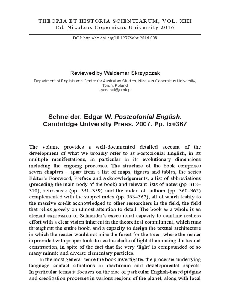 Postcolonial English Evolution Analysis | PDF | Linguistics | English ...
