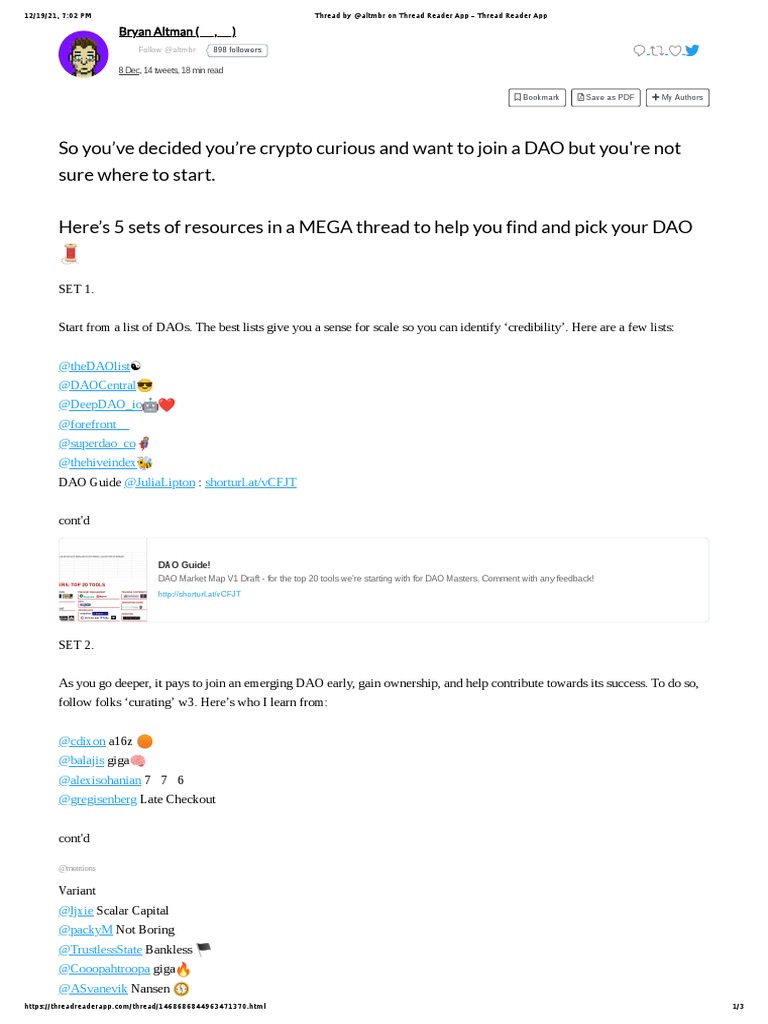 (Bryan Altman) DAO Resources | PDF | Economies