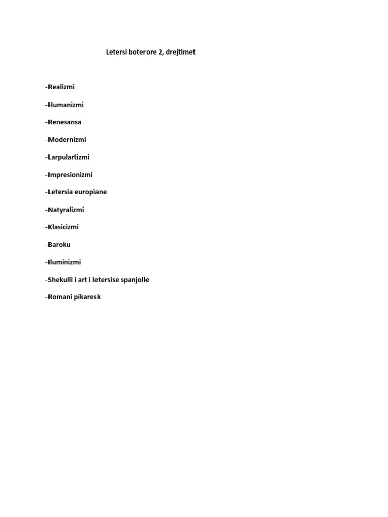 Letersi Boterore 2 Drejtimet | PDF