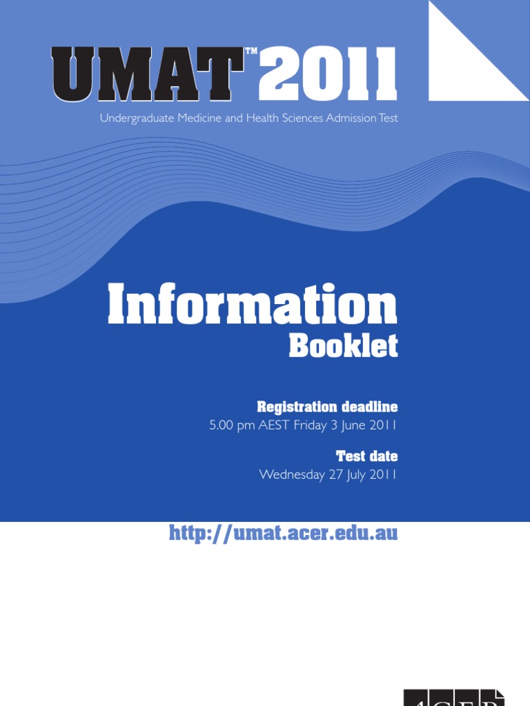 UMAT Info Book 11 | PDF | University And College Admission | Test ...