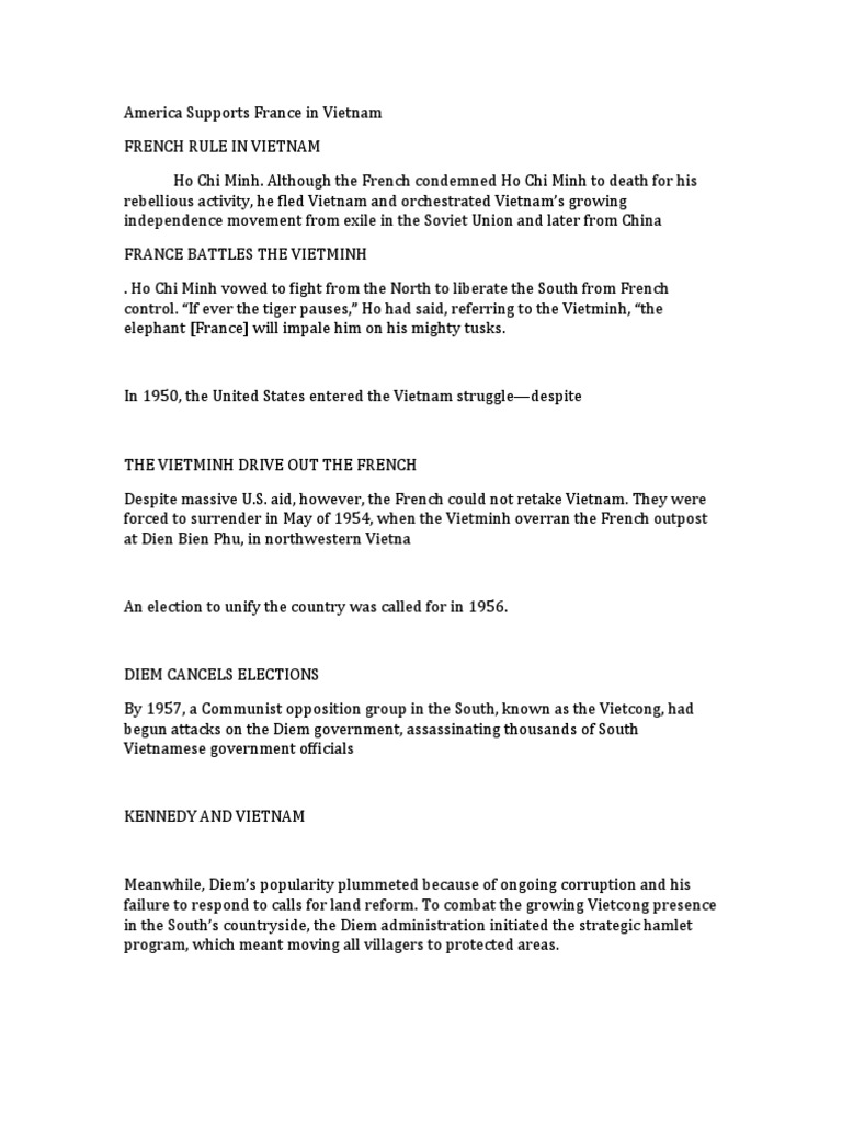 U.S. Involvement in Vietnam's Independence | PDF