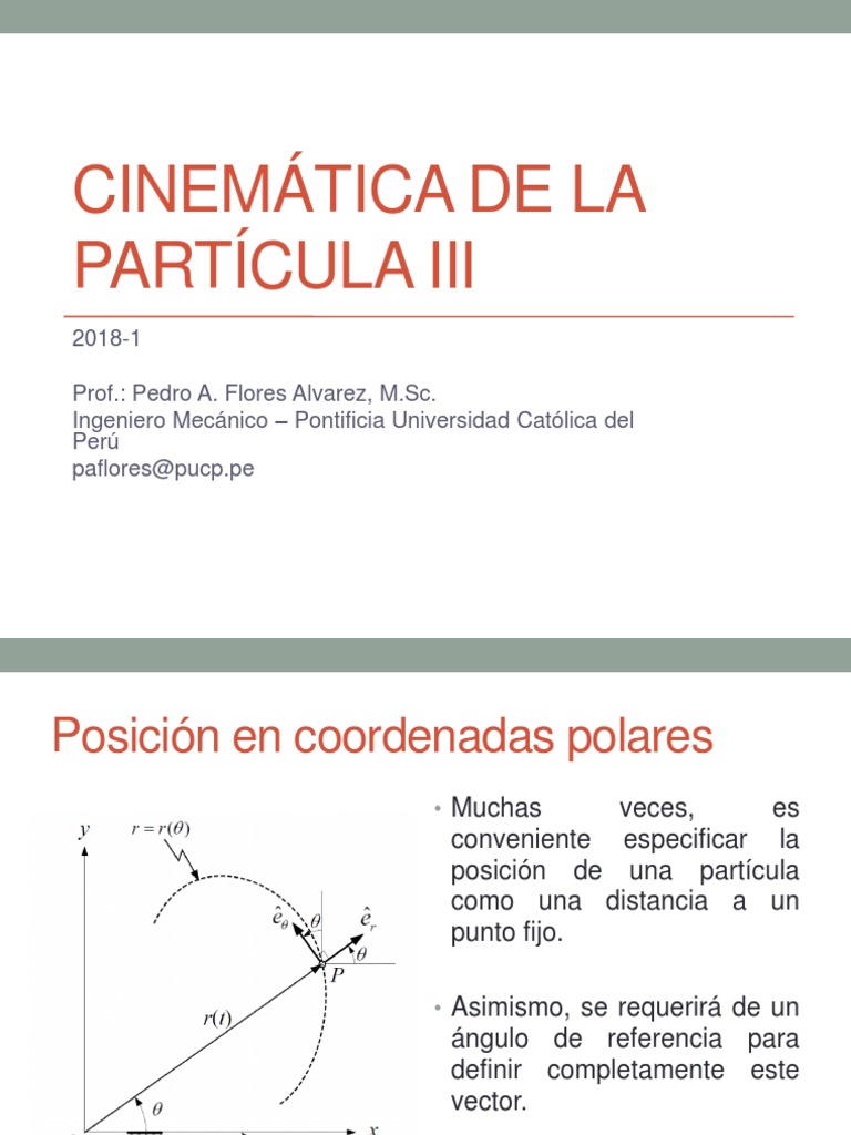 03 Cinematica de La Particula - Coordenadas Polares y Cilindricas | PDF | Aceleración | Velocidad