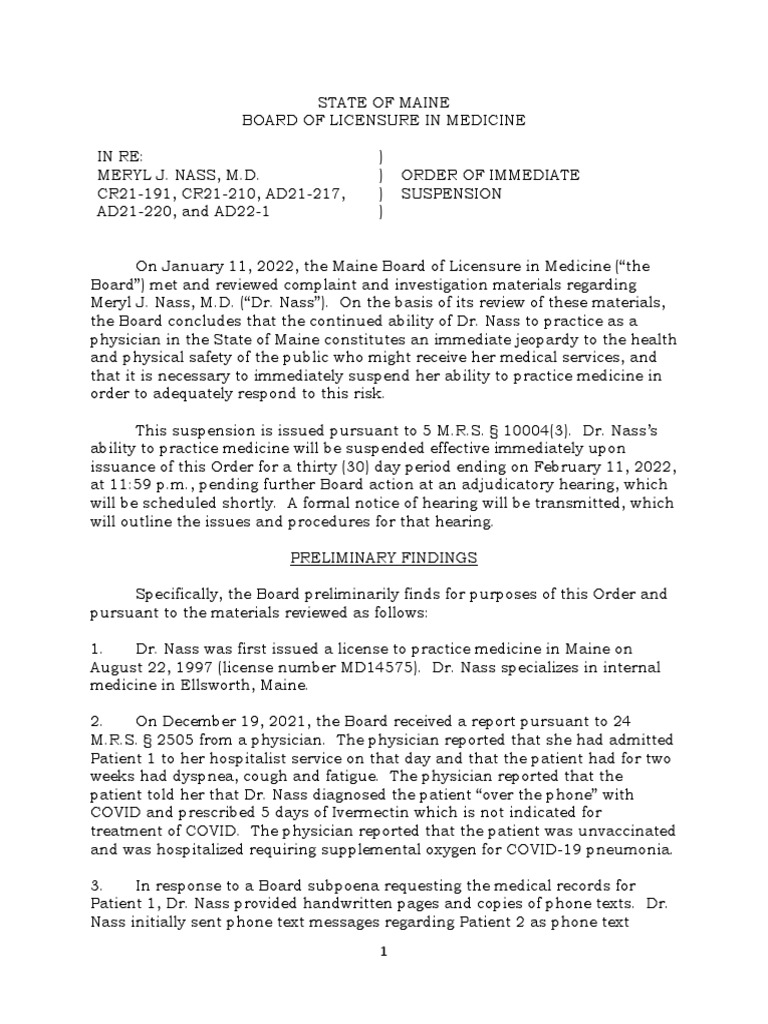 Immediate Suspension Order | PDF | Medical Ethics | Pharmacy