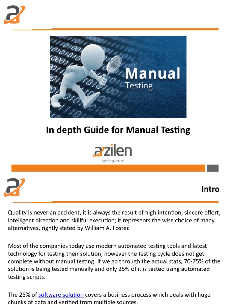 In Depth Guide For Manual Testing | PDF | Software Testing | Software Bug