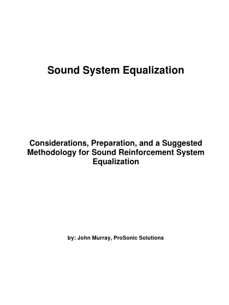 Sound System Equalization | PDF | Equalization (Audio) | Loudspeaker