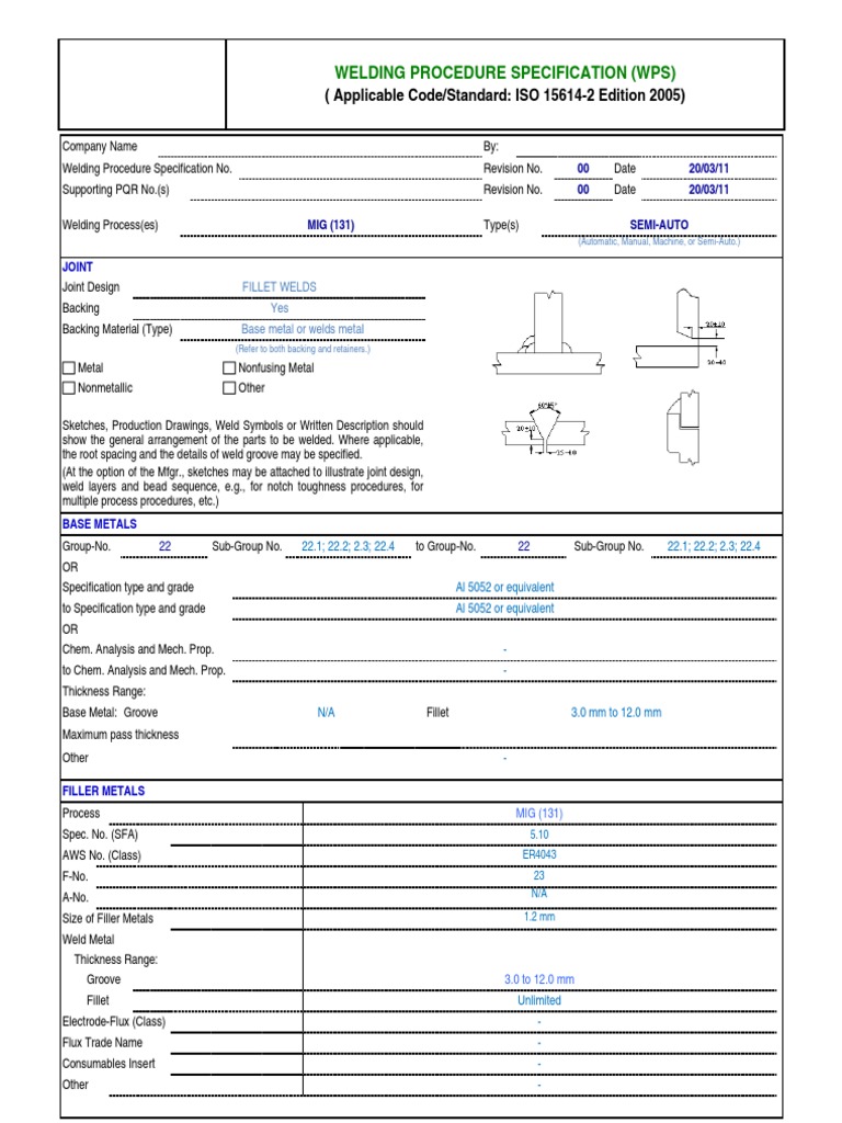 51356346 WPS GMAW Aluminium | Joining | Mechanical Engineering