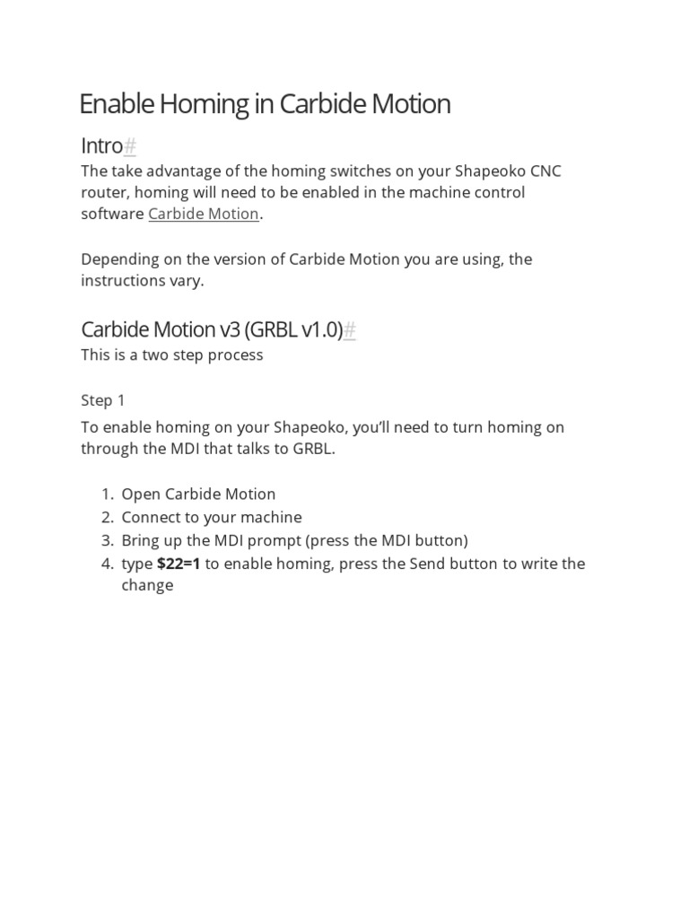 Enable Homing in Carbide Motion | PDF | Software Engineering | Software ...