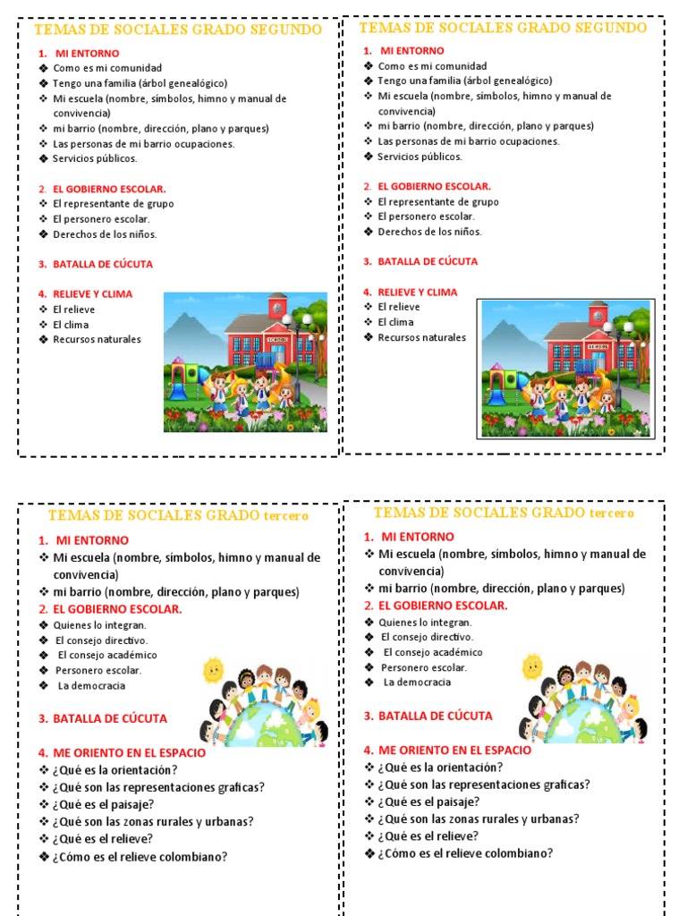 Temas de estudios sociales para grados segundo a quinto | PDF | Tierra ...
