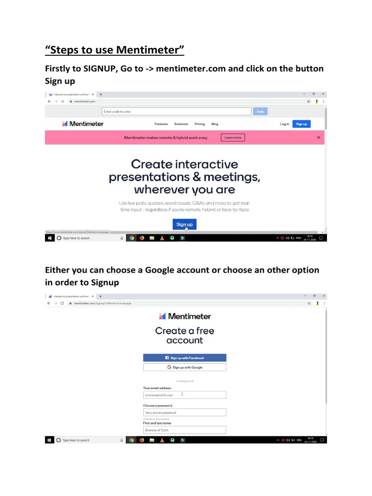 How To Use Mentimeter Document | PDF