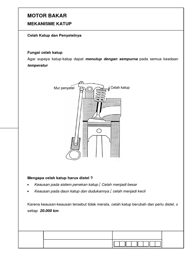 04 - Celah Katup Dan Penyetelnya | PDF