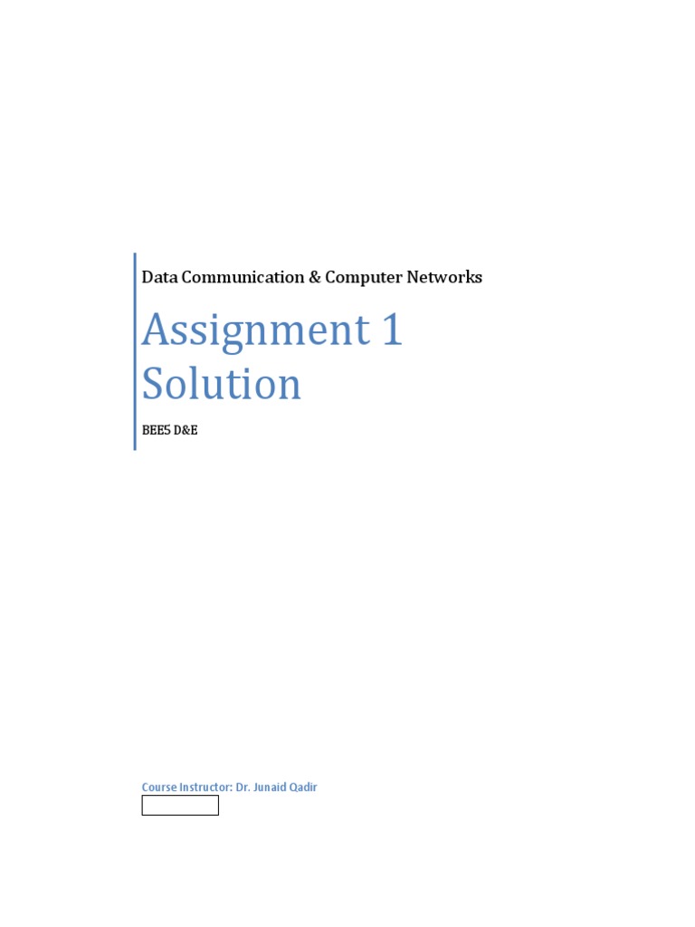 Assignment 1 Solution: Data Communication & Computer Networks | PDF | Wi Fi | General Packet ...