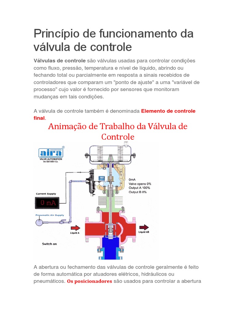 Princípios das Válvulas de Controle | PDF | Válvula | Engenharia Mecânica
