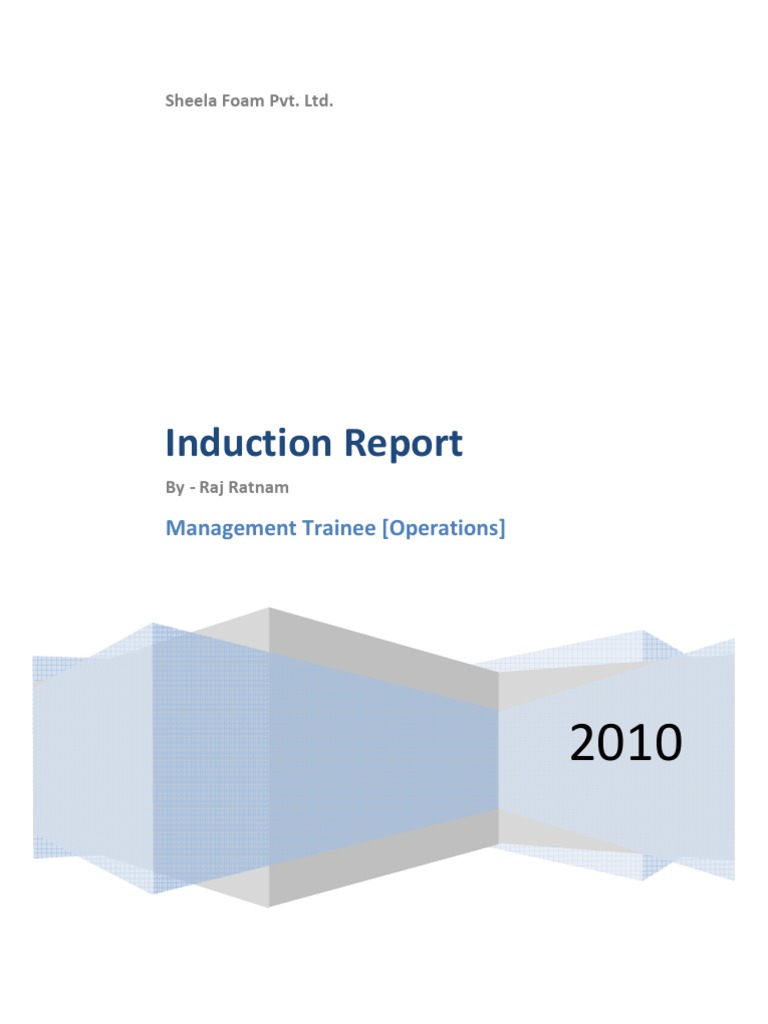 Induction Report | PDF | Mattress | Foam