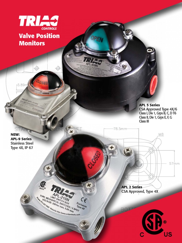 Valve Position Monitors: APL 5 Series CSA Approved Type 4X/6 | PDF ...