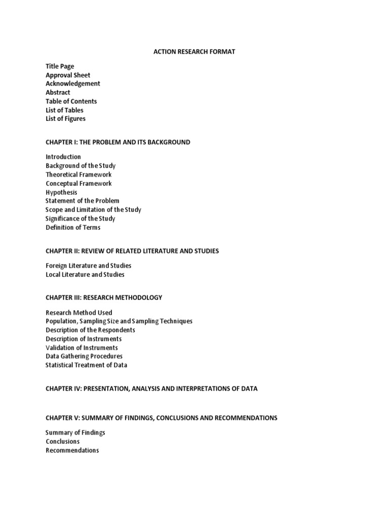 Action Research Format | PDF
