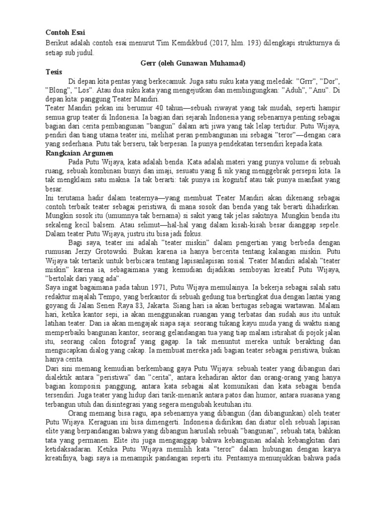 Contoh Kritik Dan Esai | PDF