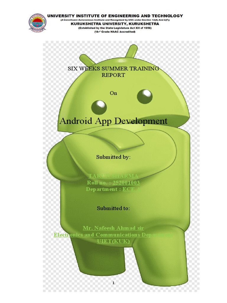 Android App Development: Six Weeks Summer Training On | PDF | Sql | Parameter (Computer Programming)