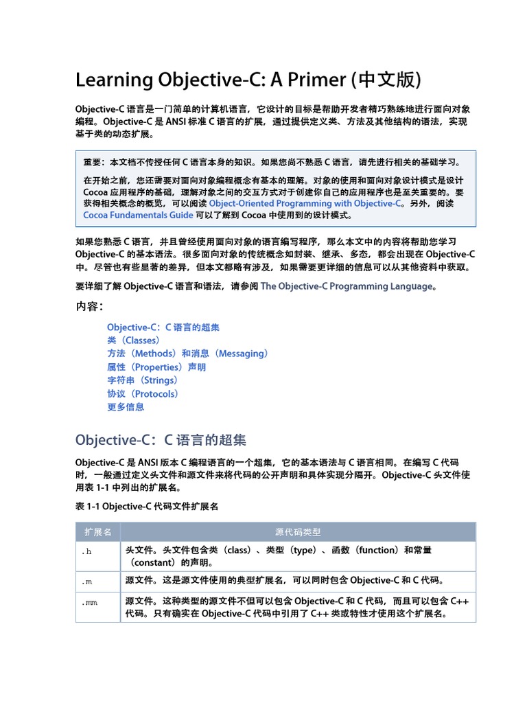 Learning Objective-C A Primer 中文版 | PDF