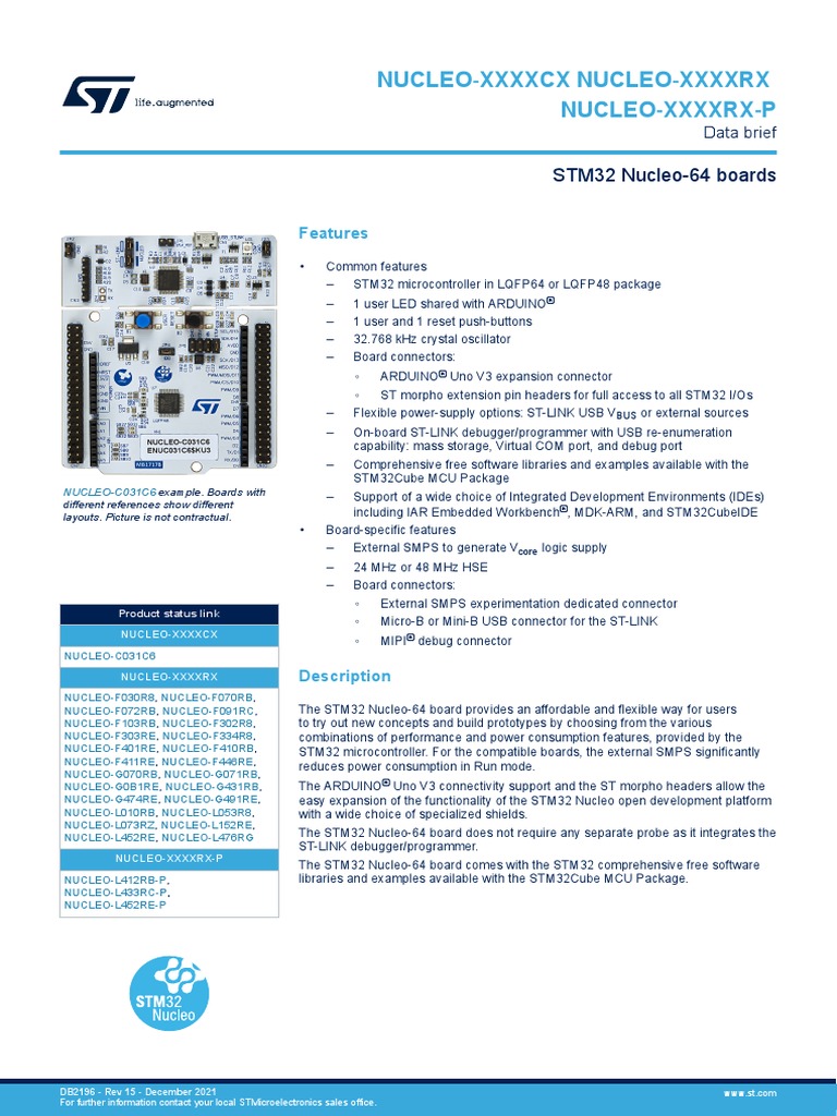 Nucleo l476rg | PDF | Microcontroller | Arm Architecture