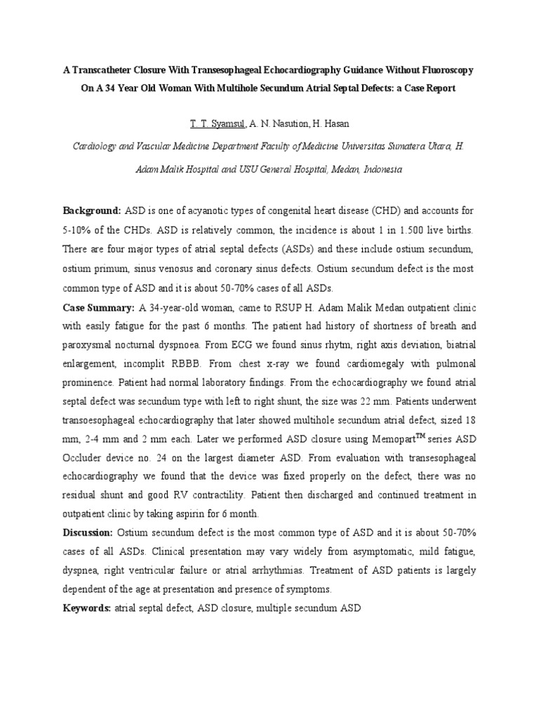 Abstrak Multiple ASD Closure | PDF