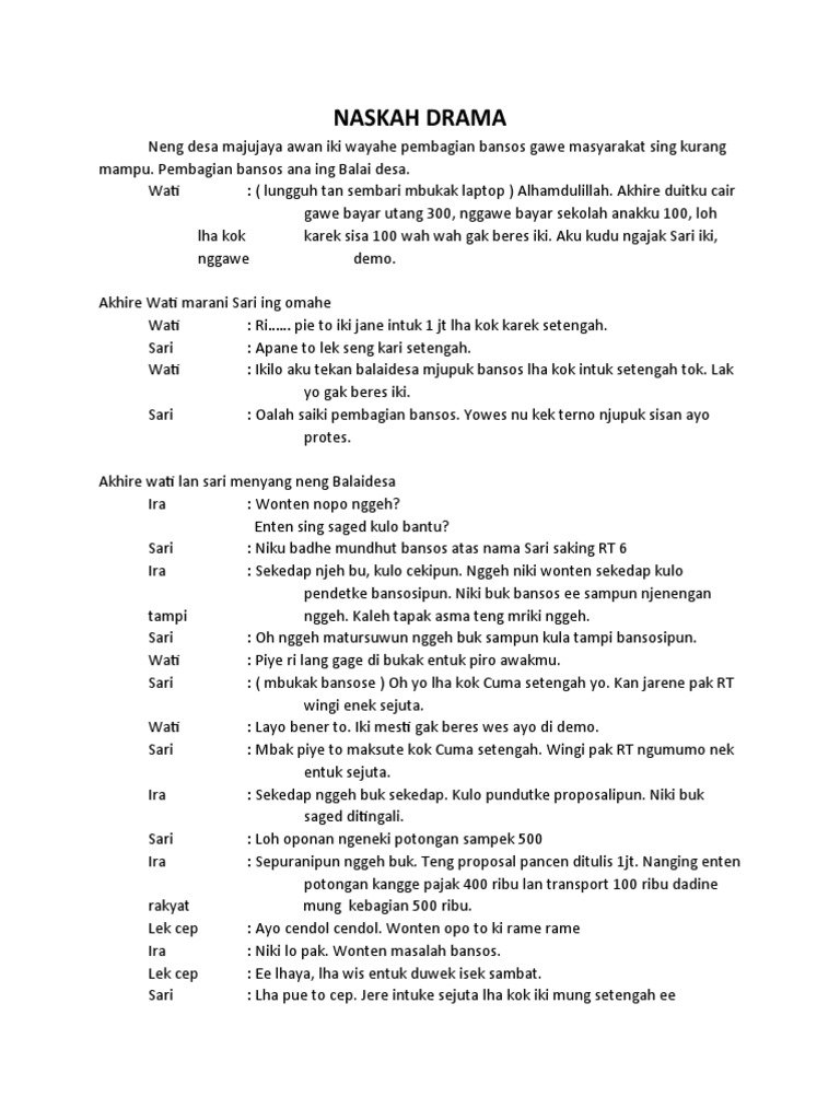 Naskah Drama Bahasa Jawa | PDF