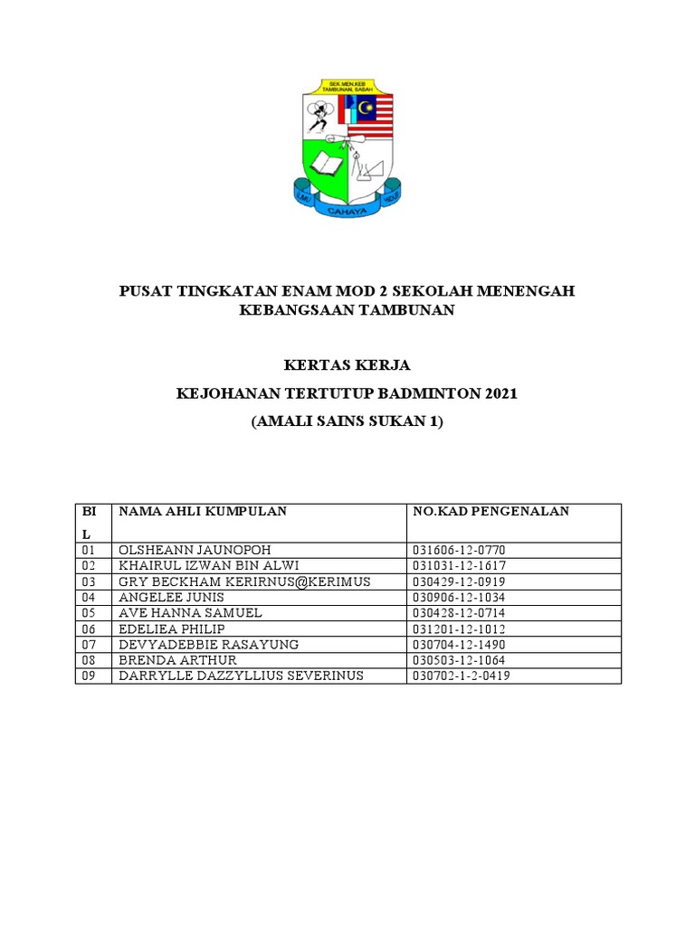 Document - Kerja Kursus Amali 1 Sains Sukan Sem 1 | PDF