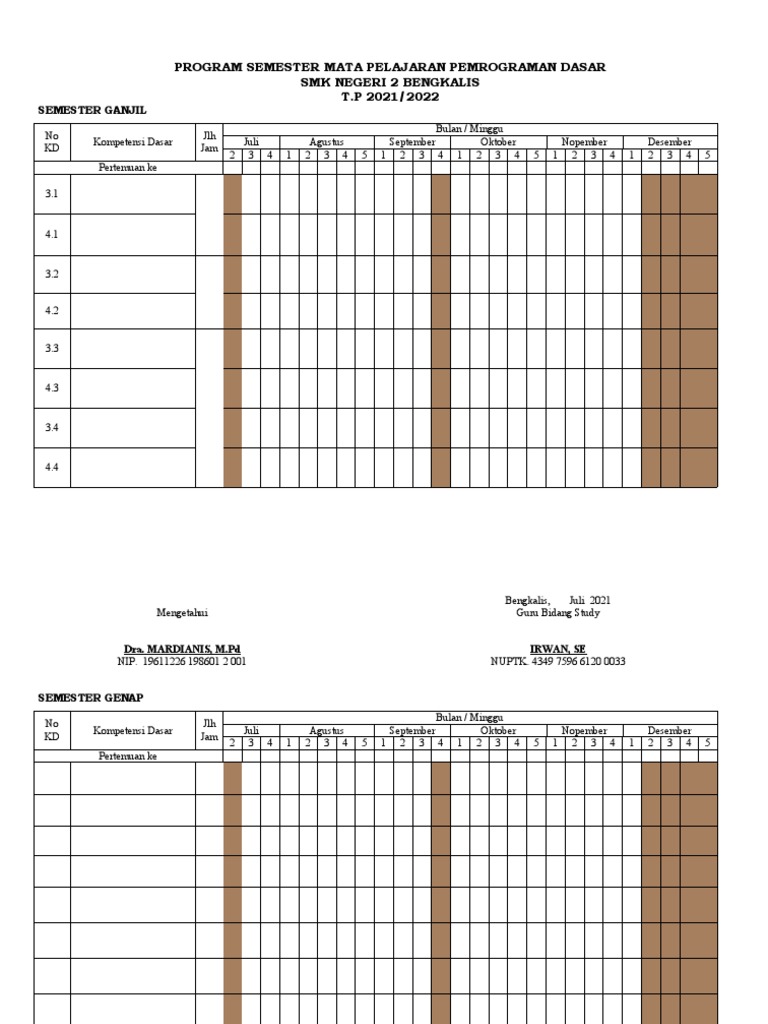 Promes Basis Data Kls Xi 2021.2022 Ok | PDF