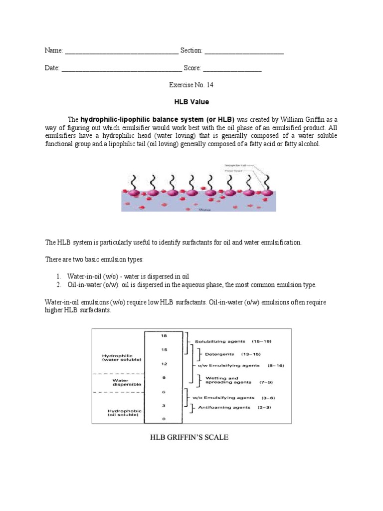 Understanding HLB Value in Emulsions | PDF | Emulsion | Soft Matter